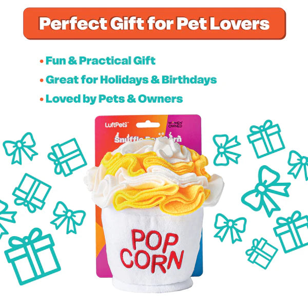 LuftPets Popcorn Snuffle Toy — Crinkly Popcorn Enrichment Toy for Dogs ...
