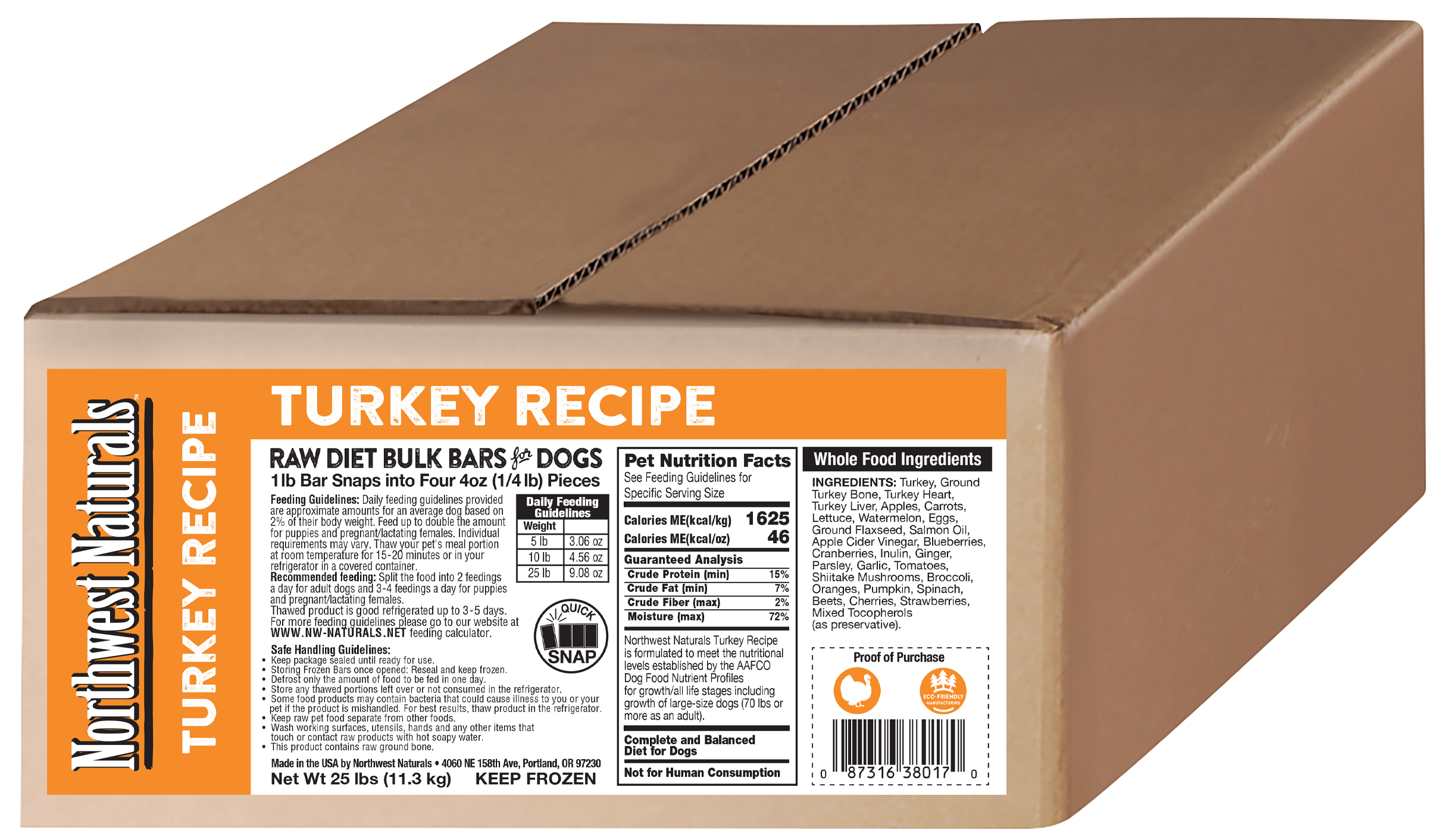 Northwest Naturals Frozen Turkey Recipe Food for Dogs 25lb – Toiffer ...