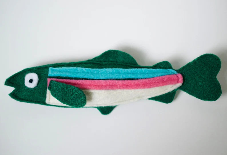 Catnip Felt Rainbow Trout Fish Cat Toy – Toiffer Pet Outfitter